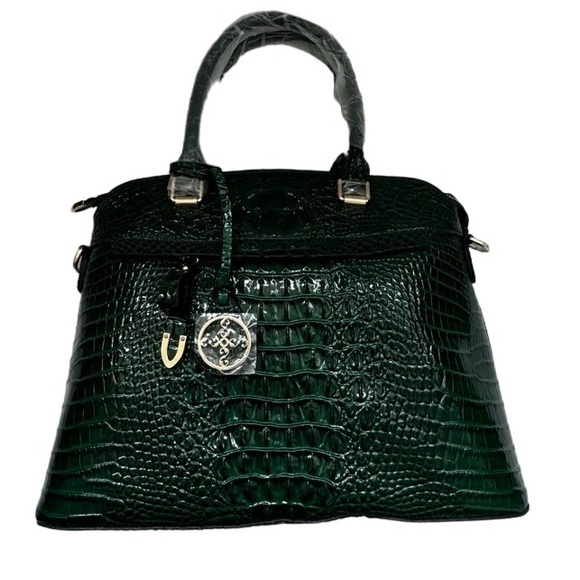 Stauer | Bags | Stauer Green Crocodile Embossed Leather Frame Purse ...